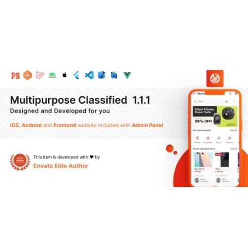 PSX Multipurpose Classified Flutter App with Frontend and Admin Panel - Digixcel